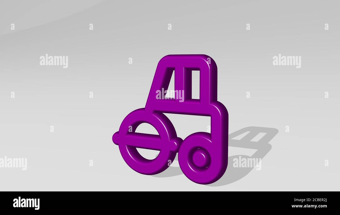 heavy equipment flattener 3D icon casting shadow - 3D illustration for ...