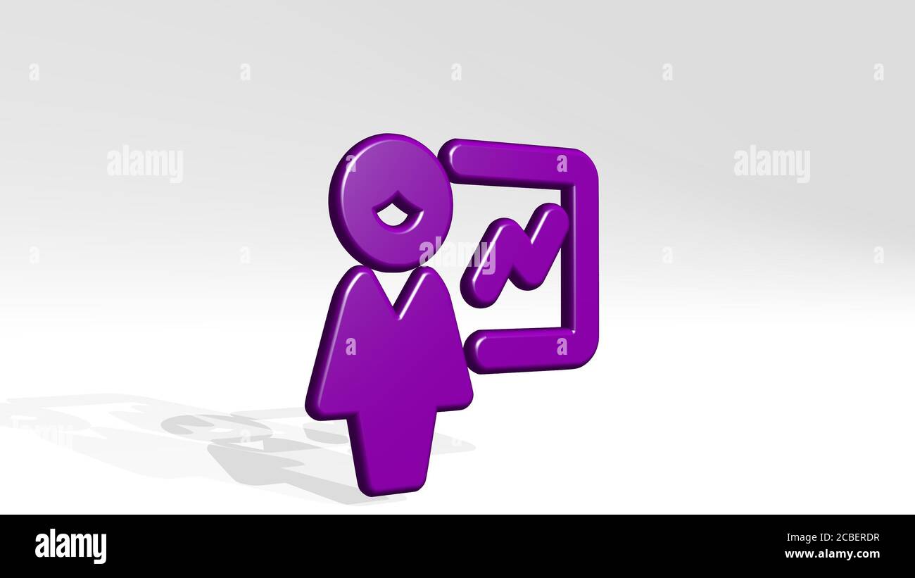 SINGLE WOMAN STATICS 3D icon casting shadow - 3D illustration for ...