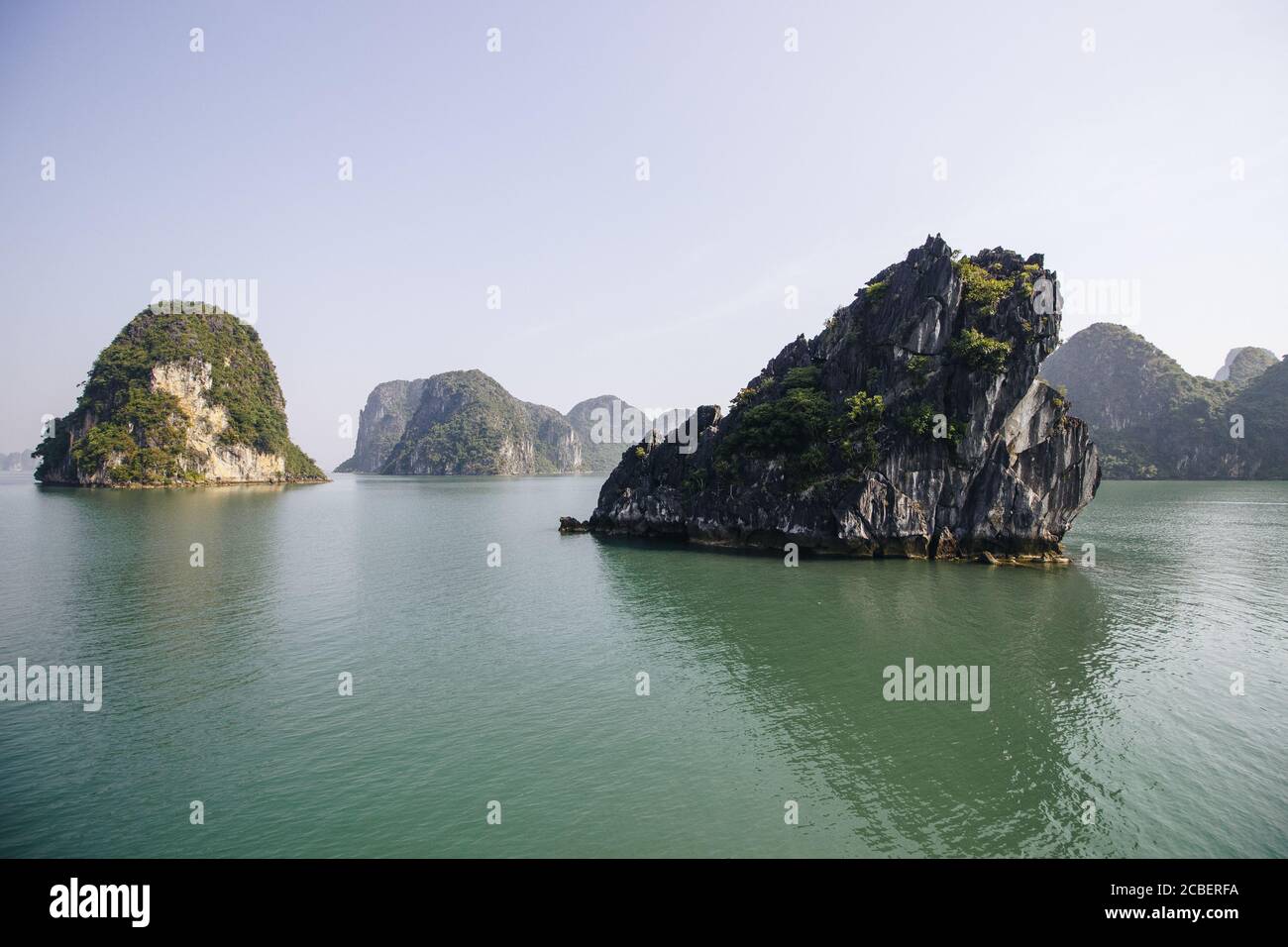 South China Sea and cliffs during daytime in Halong Bay, Vietnam Stock ...