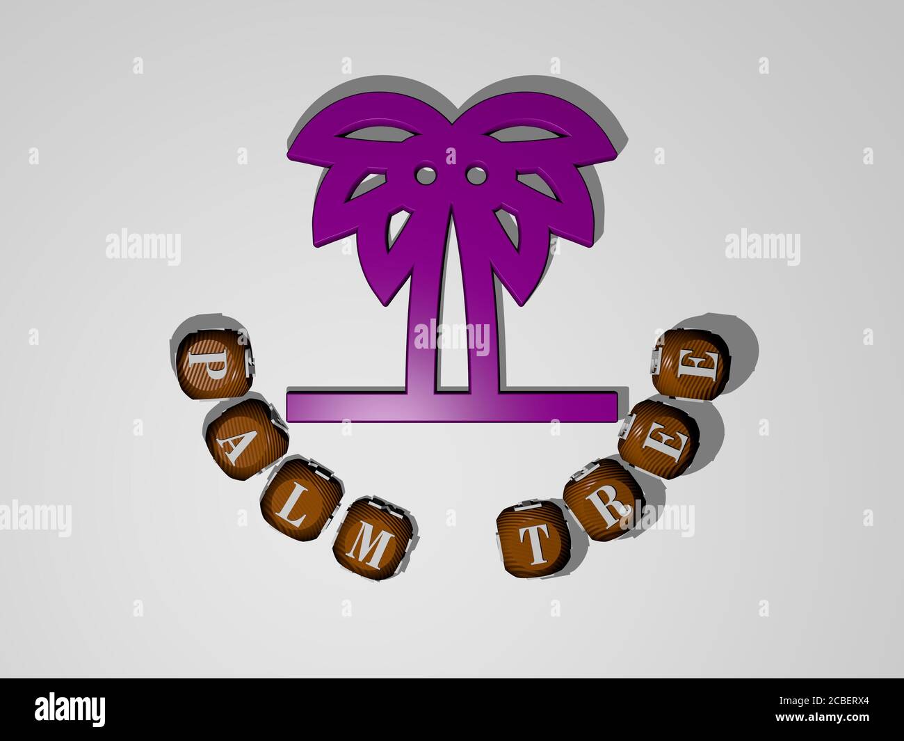 palm tree text around the 3D icon - 3D illustration for background and ...