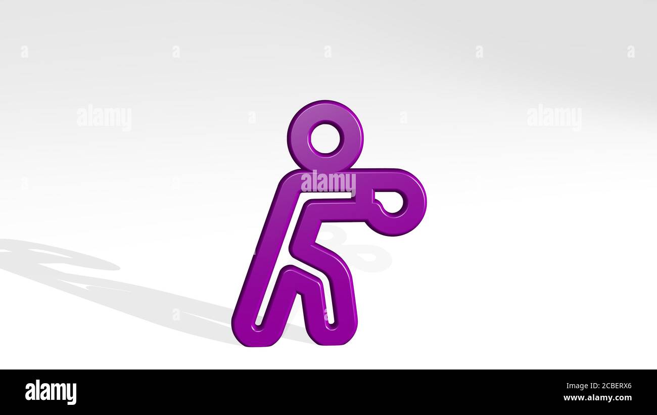 BOXING BOXER 3D icon casting shadow - 3D illustration for background ...