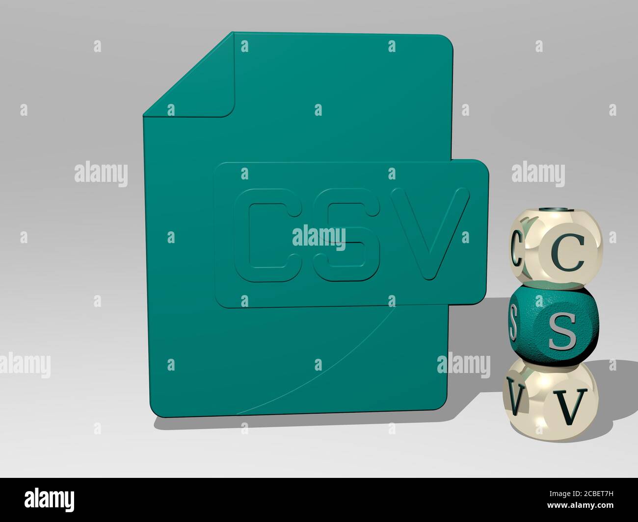csv 3D icon beside the vertical text of individual letters - 3D ...