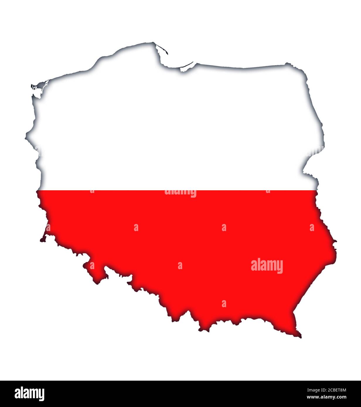 Polish flag banner map icon logo of Poland Stock Photo - Alamy