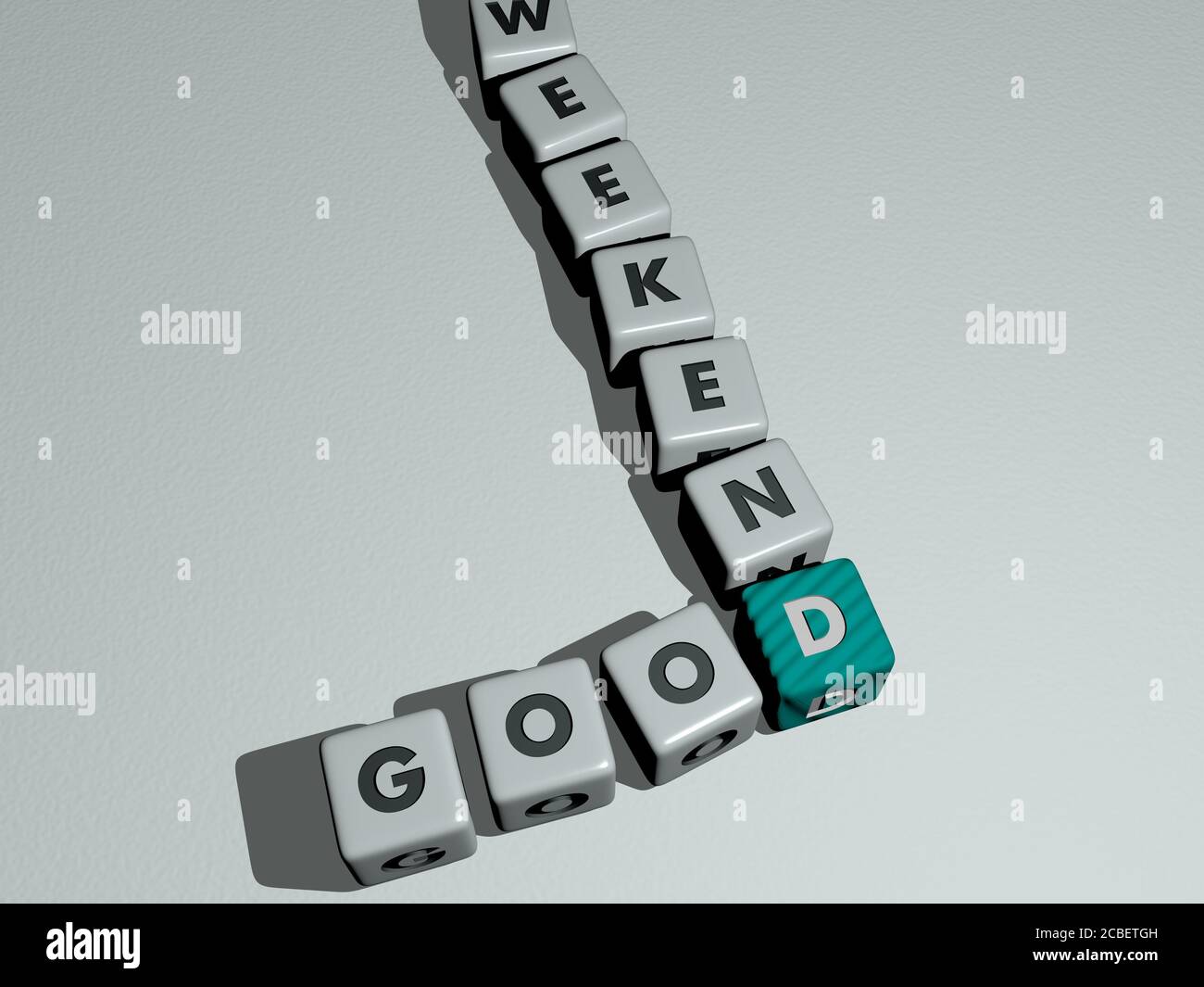 GOOD WEEKEND crossword by cubic dice letters - 3D illustration for ...