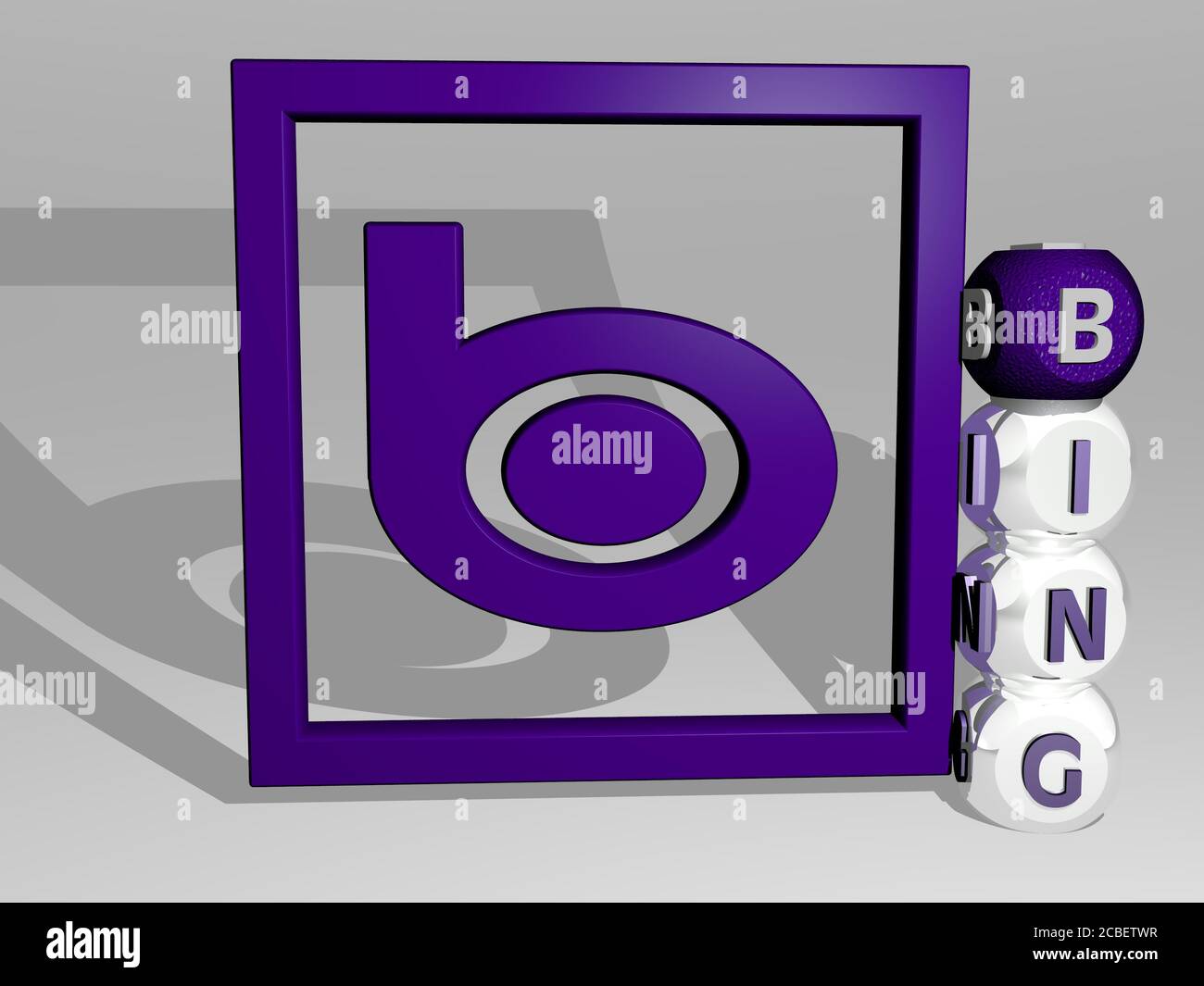 bing 3D icon beside the vertical text of individual letters - 3D ...