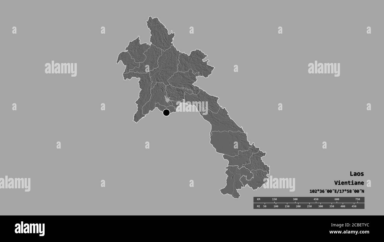 Champasak map hi-res stock photography and images - Alamy