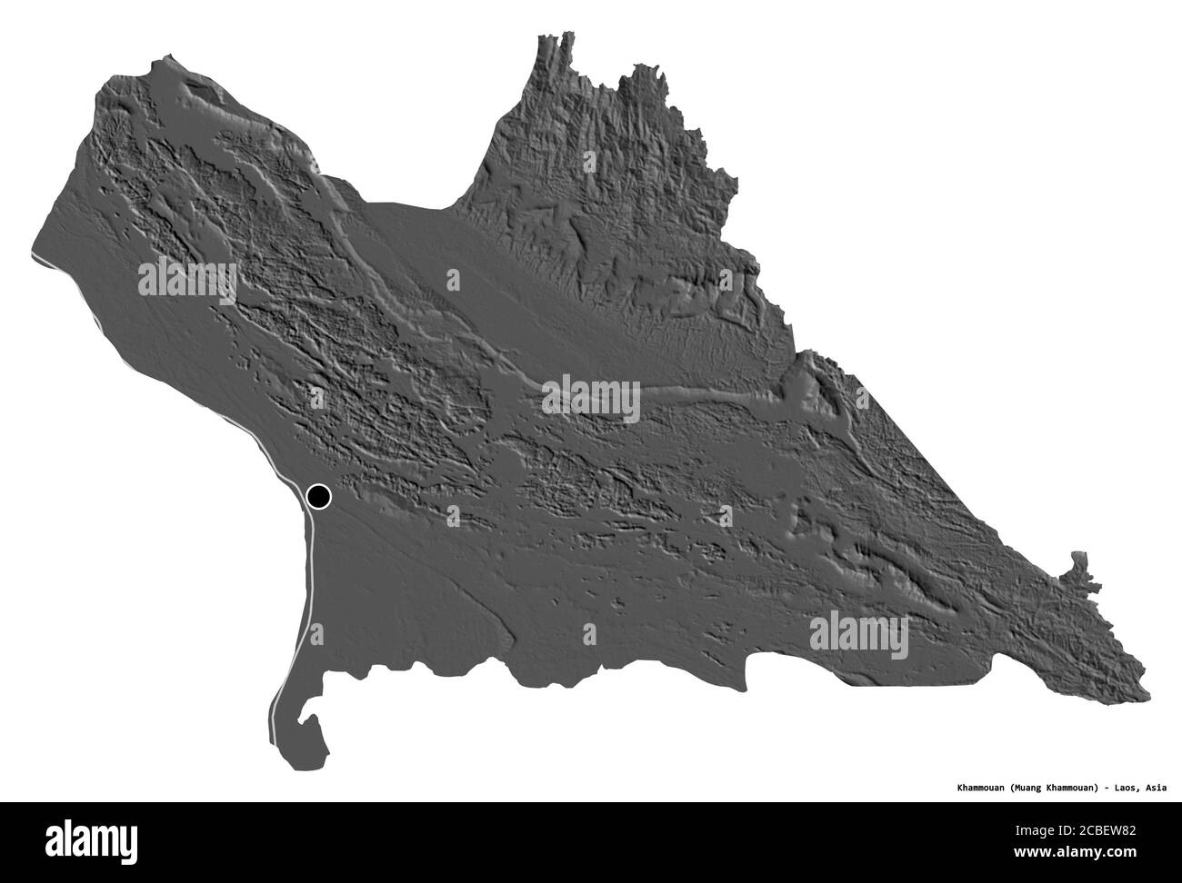 Shape of Khammouan, province of Laos, with its capital isolated on ...