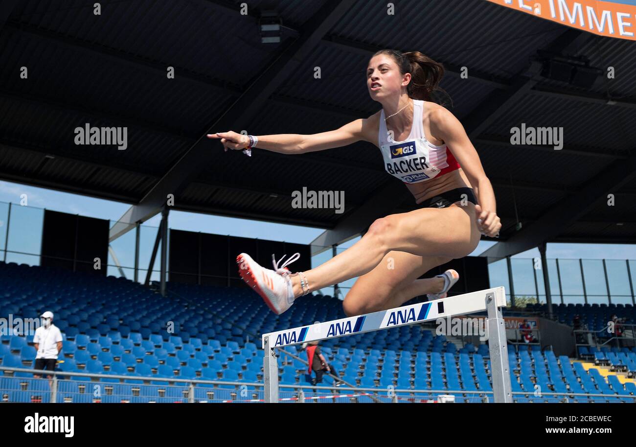 Miriam BACKER (TSV Zirndorf) action. 400m hurdles for women, on August ...