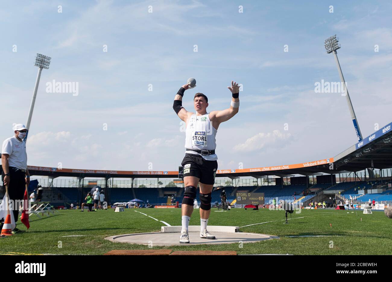 Winner David STORL (SC DHfK Leipzig/1st place) action. Shot put by men ...