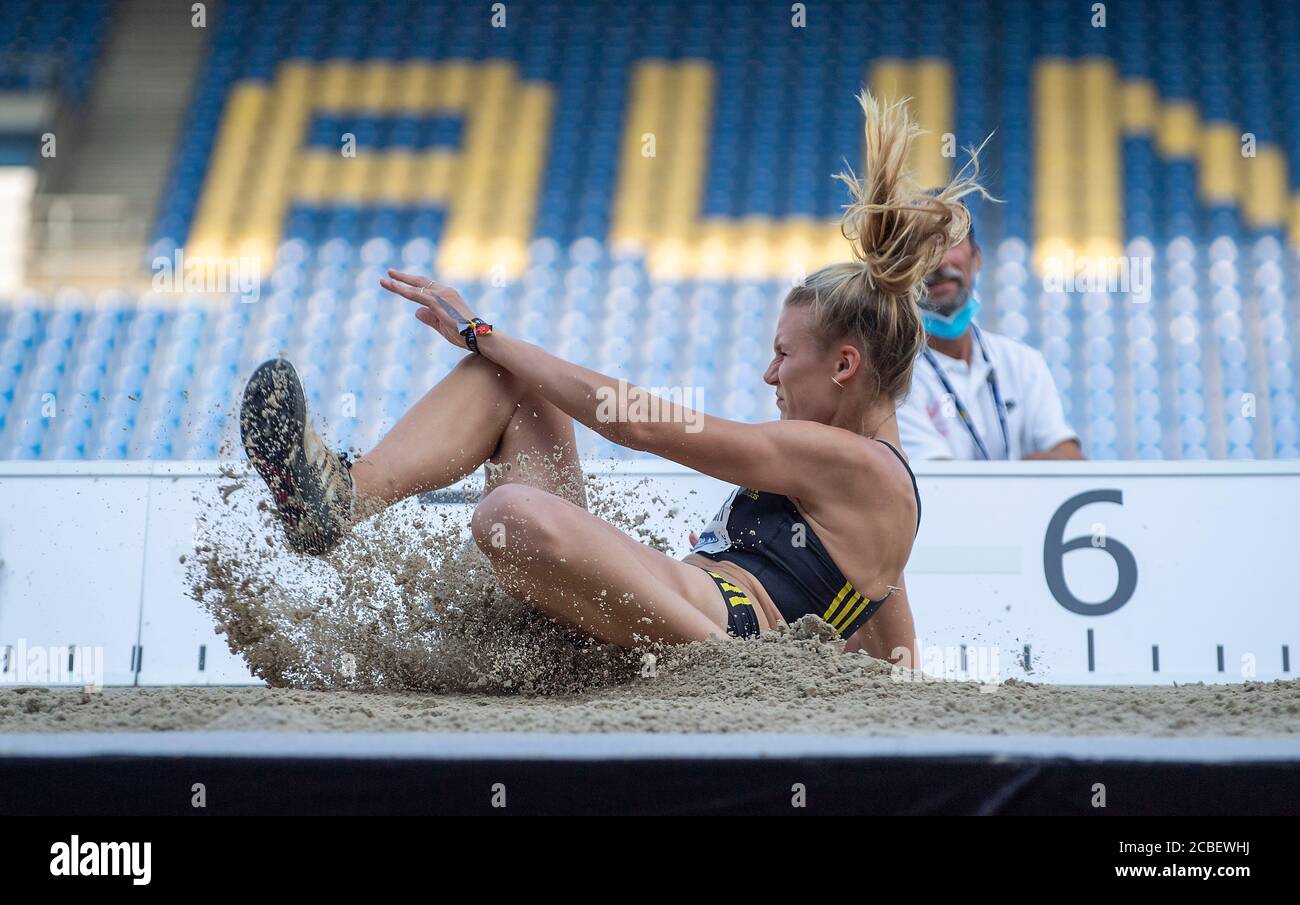 Merle HOMEIER (LG Goettingen) action, landing. Long jump of women, on ...