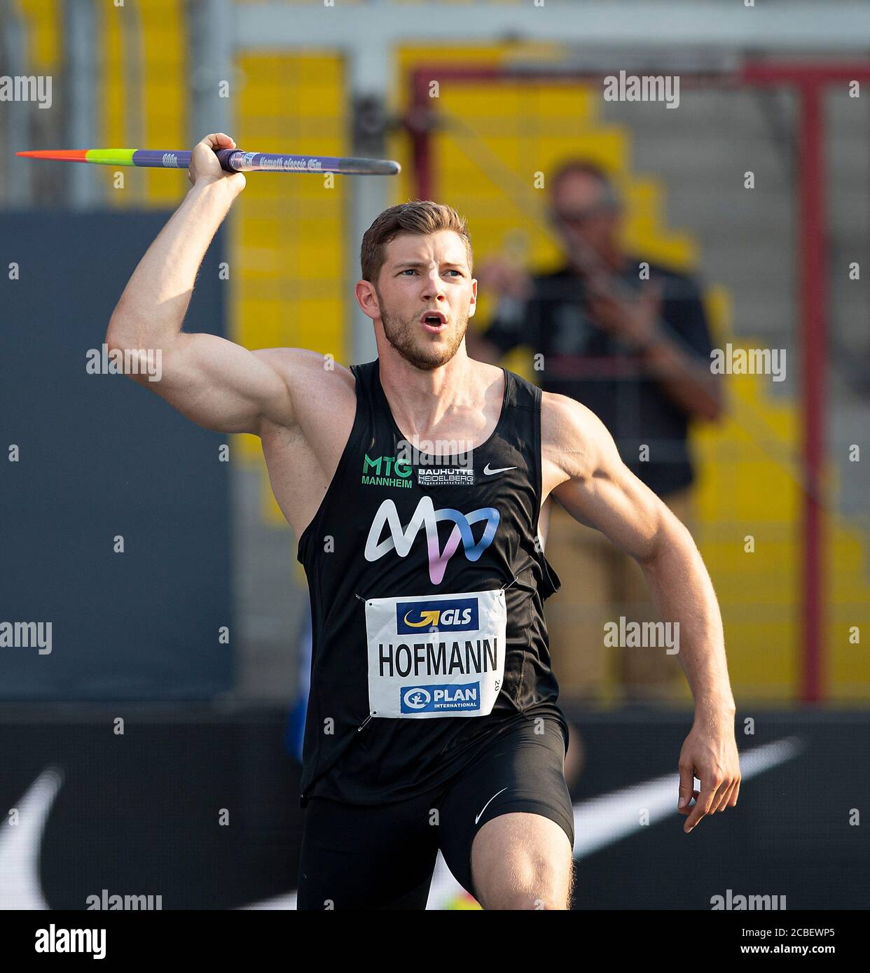 Andreas HOFMANN (MTG Mannheim) action. Javelin throw of men, on August ...