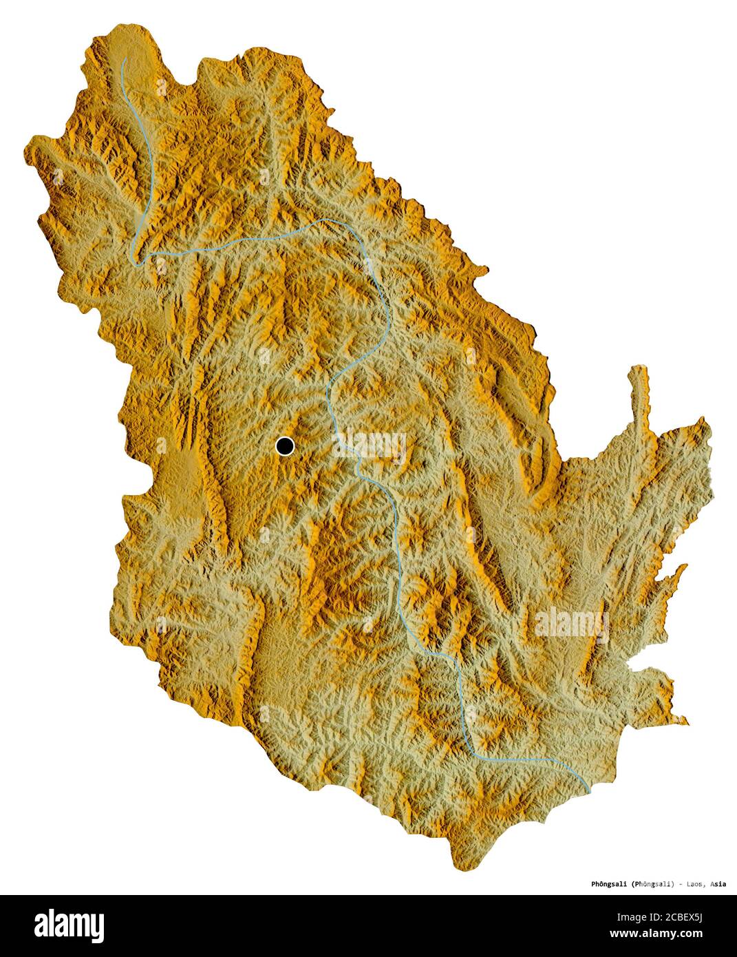 Shape of Phôngsali, province of Laos, with its capital isolated on ...