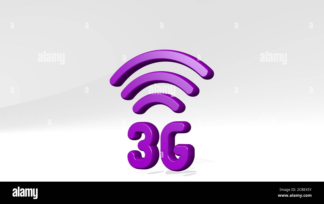 CELLULAR NETWORK WIFI 3G 3D icon casting shadow - 3D illustration for ...
