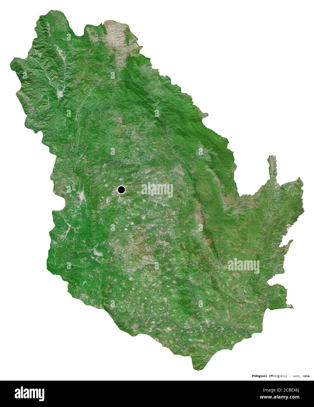 Shape of Phôngsali, province of Laos, with its capital isolated on ...