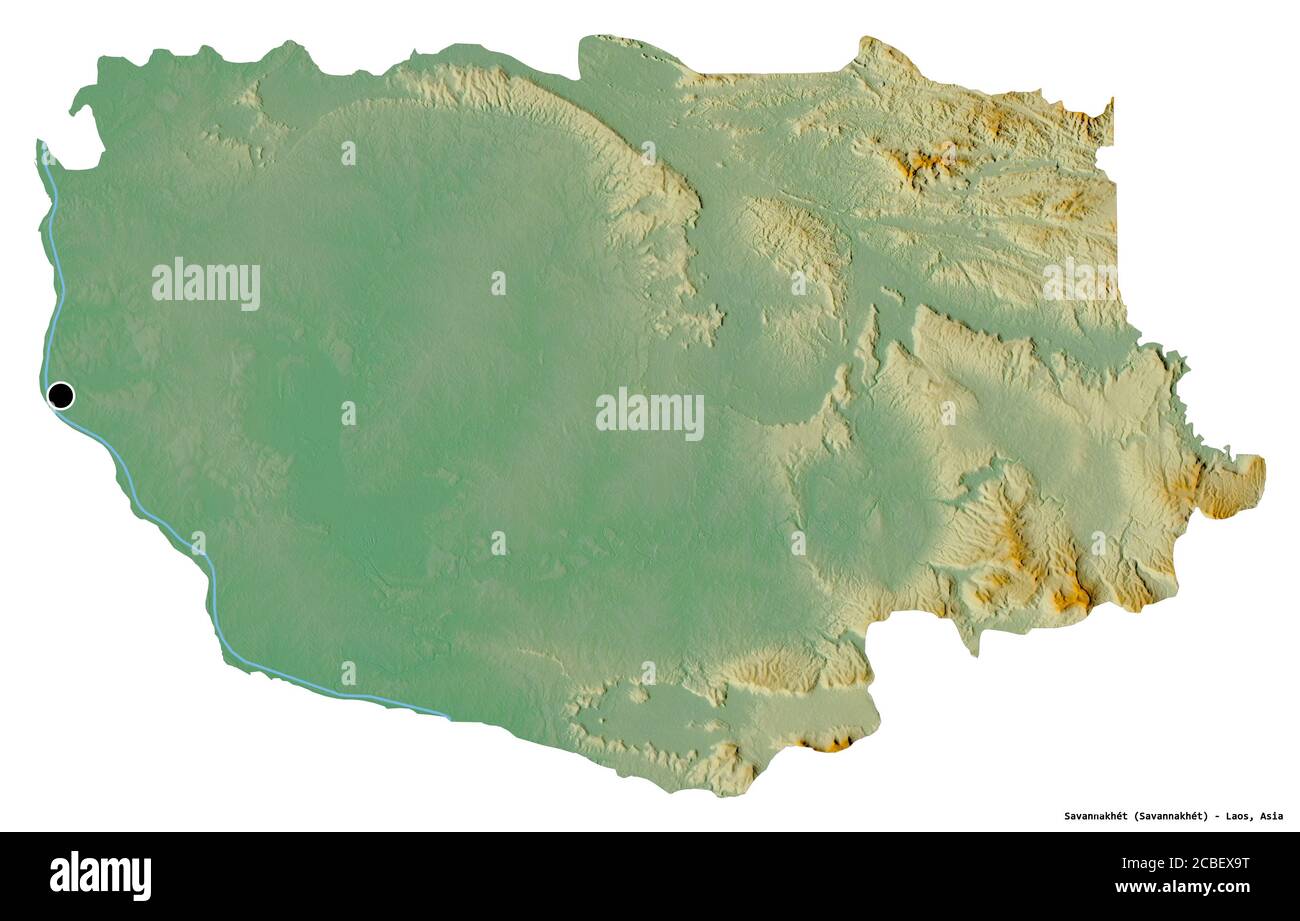 Shape of Savannakhét, province of Laos, with its capital isolated on ...