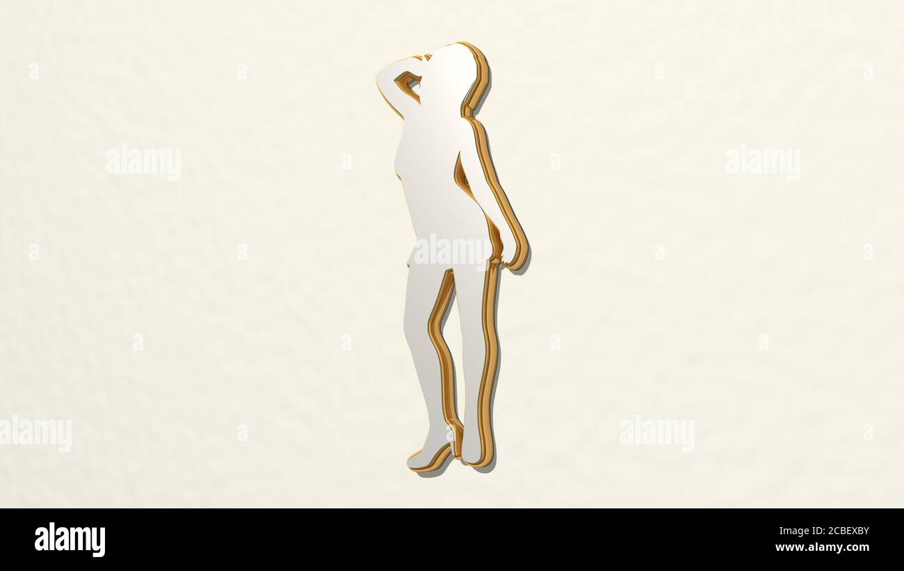 GIRL 3D drawing icon - 3D illustration for beautiful and background ...