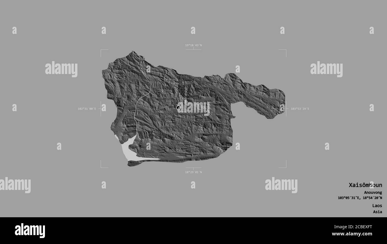 Area of Xaisômboun, special region of Laos, isolated on a solid ...