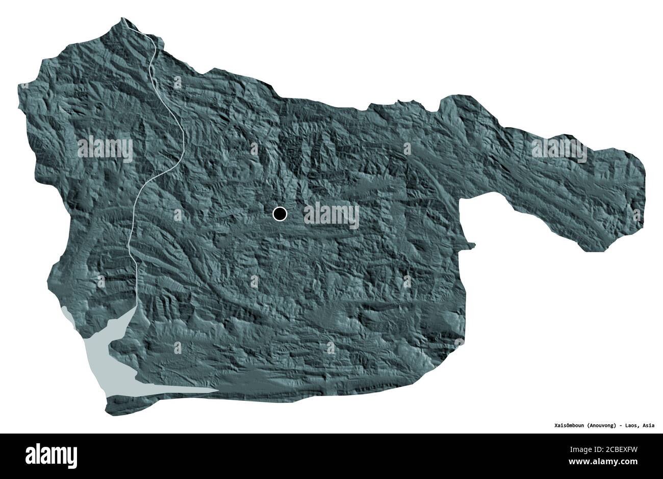 Shape of Xaisômboun, special region of Laos, with its capital isolated ...