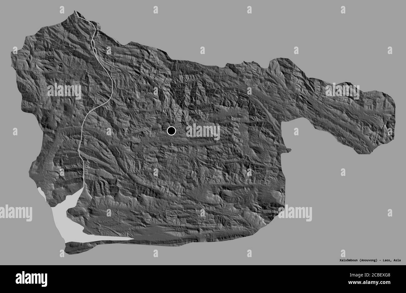 Shape of Xaisômboun, special region of Laos, with its capital isolated ...