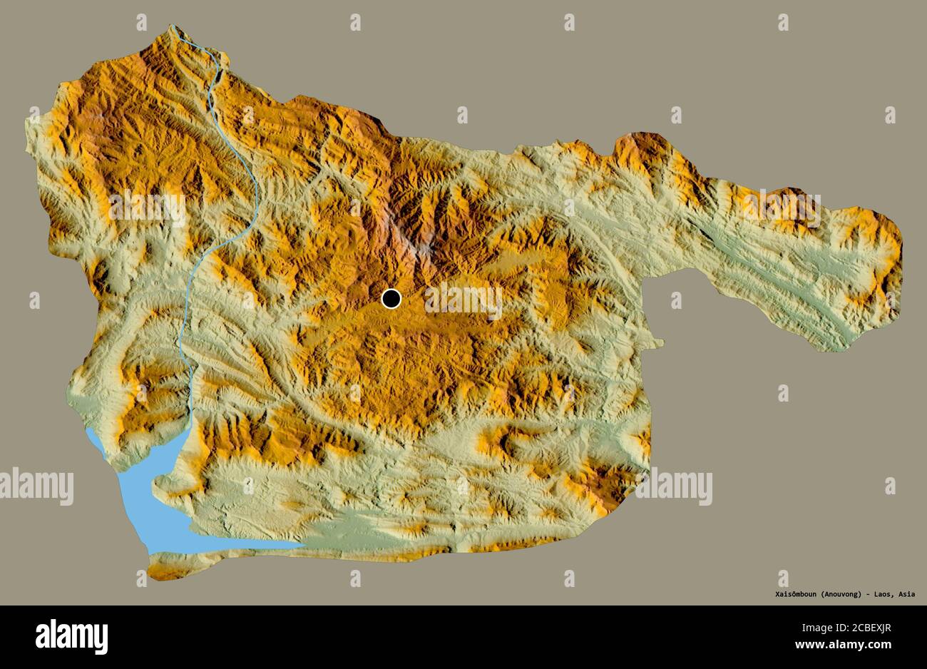 Shape of Xaisômboun, special region of Laos, with its capital isolated ...