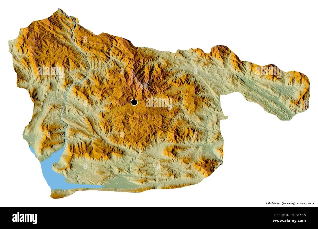 Shape of Xaisômboun, special region of Laos, with its capital isolated ...