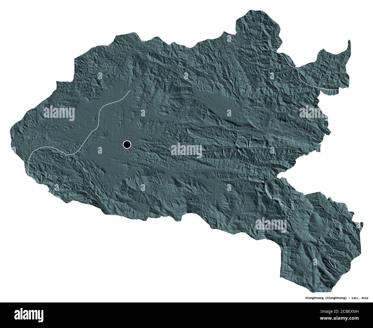 Shape of Xiangkhoang, province of Laos, with its capital isolated on ...