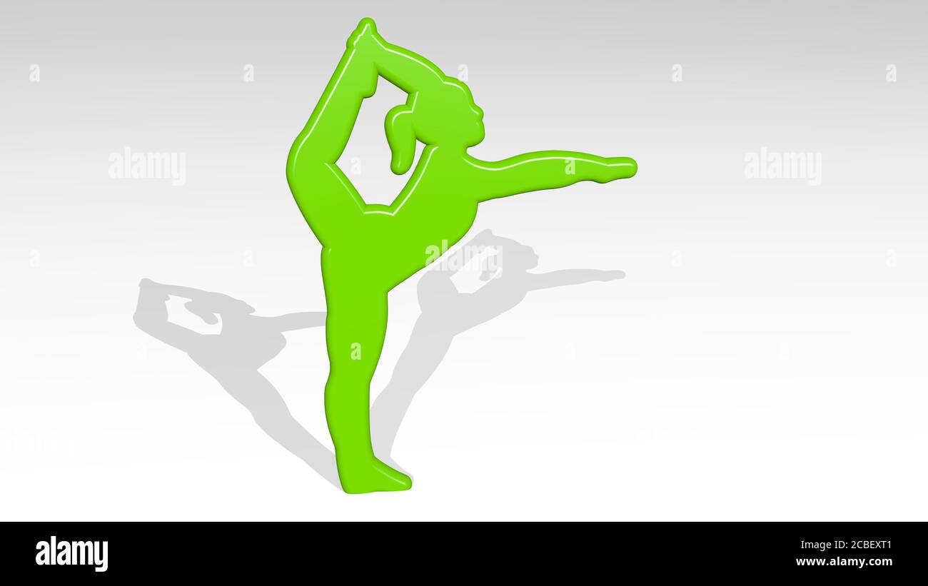 ATHLETIC WOMAN WORKOUT 3D icon casting shadow - 3D illustration for ...