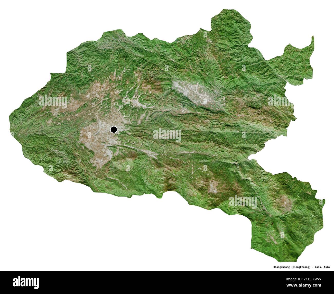 Shape of Xiangkhoang, province of Laos, with its capital isolated on ...
