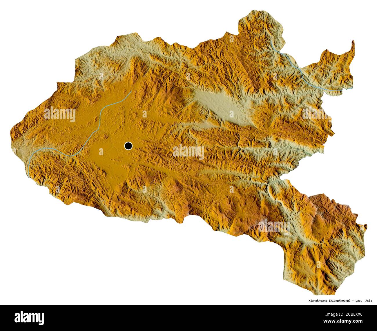 Shape of Xiangkhoang, province of Laos, with its capital isolated on ...