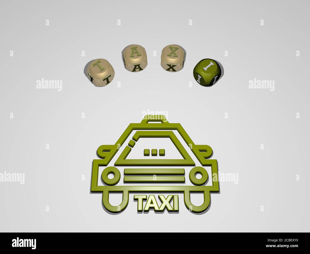 TAXI circular text of separate letters around the 3D icon - 3D ...