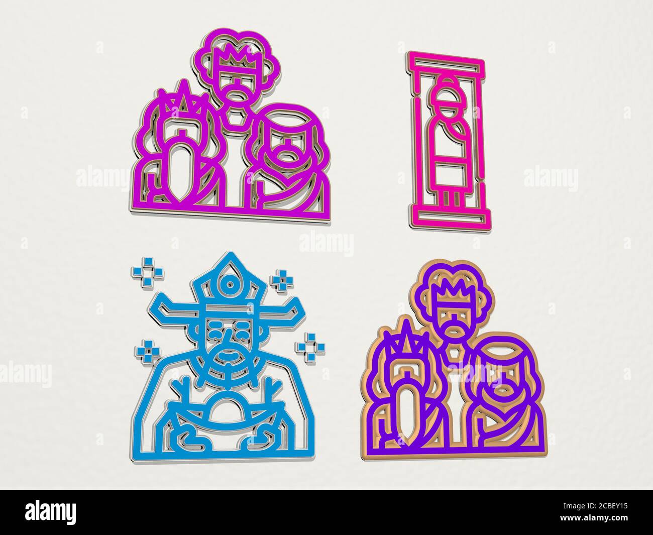 GOD 4 icons set - 3D illustration for ancient and church Stock Photo ...