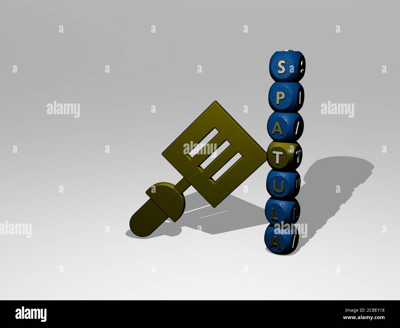 SPATULA text beside the 3D icon - 3D illustration for background and ...