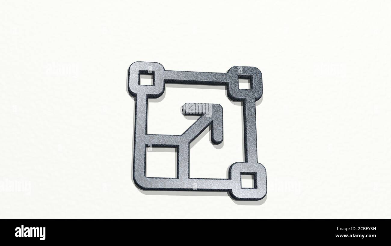 RESIZE EXPAND ARROW 3D icon on the wall - 3D illustration for design ...