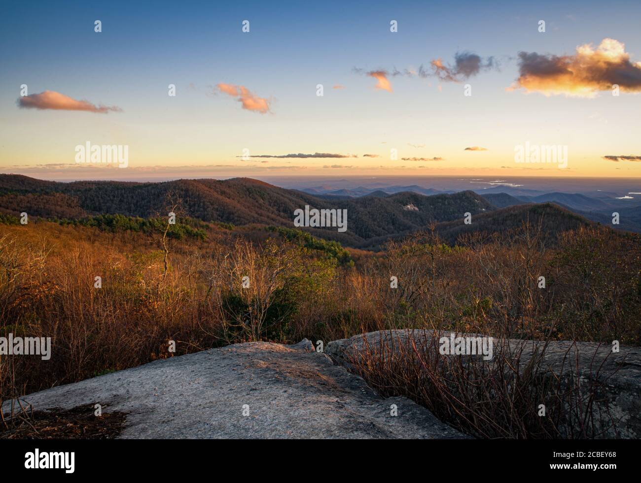 Beautiful Sunset View From Sassafras Mountain South Carolina Stock ...