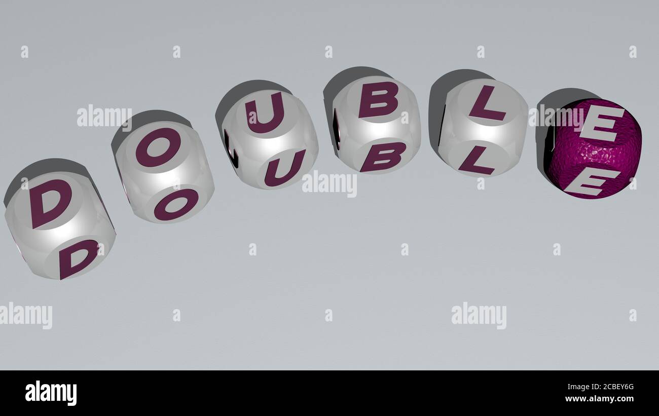 double curved text of cubic dice letters - 3D illustration for ...