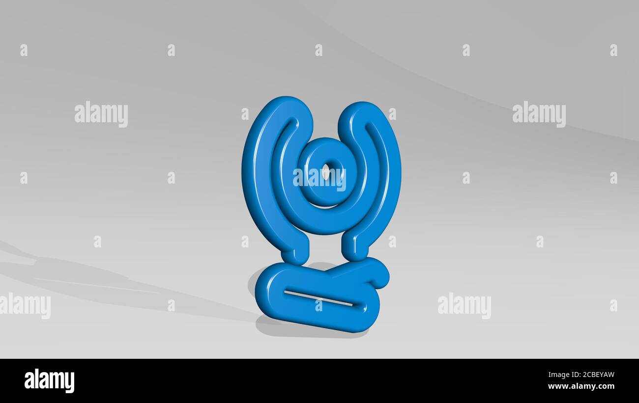 YOGA ARMS STRETCH 3D icon casting shadow - 3D illustration for woman ...