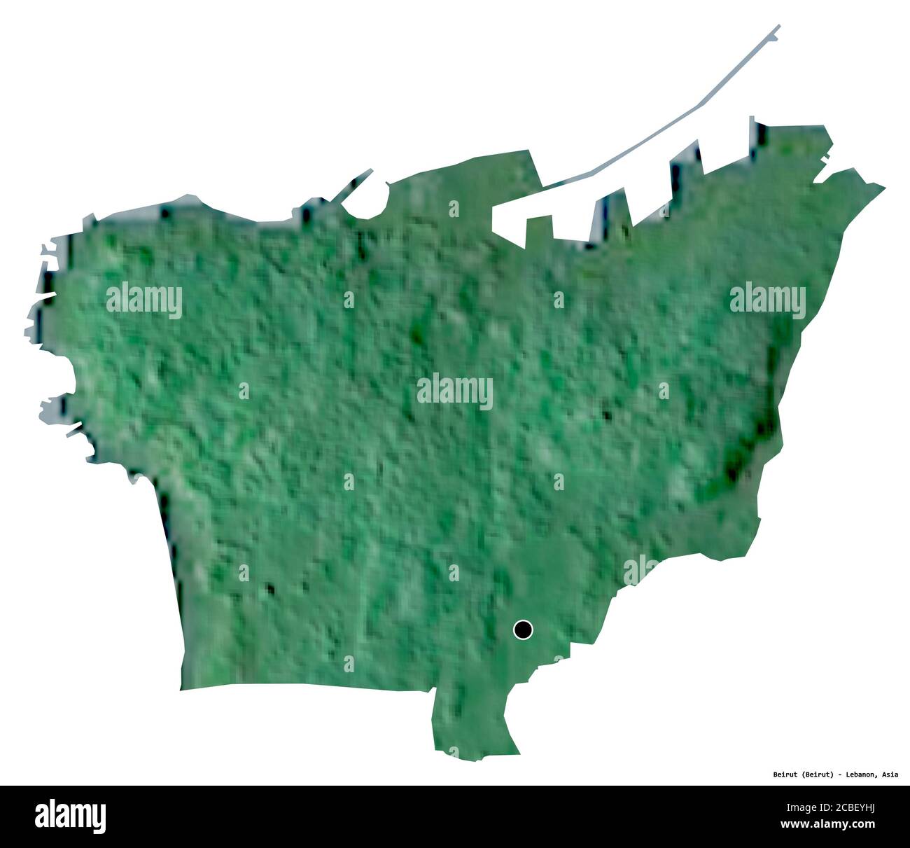 Shape of Beirut, governorate of Lebanon, with its capital isolated on ...
