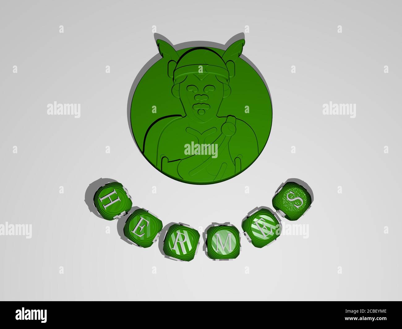 hermes text around the 3D icon - 3D illustration for ancient and greek ...