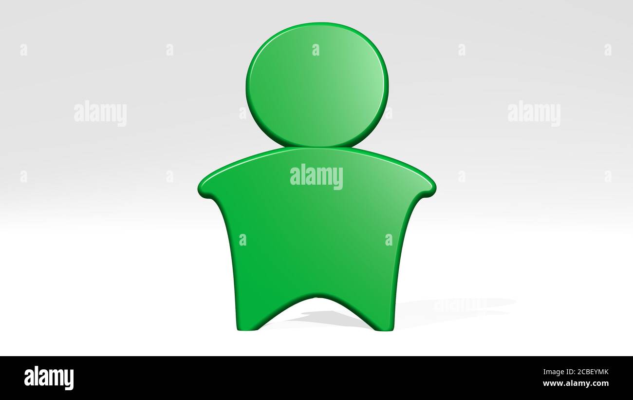 man 3D icon casting shadow - 3D illustration Stock Photo - Alamy