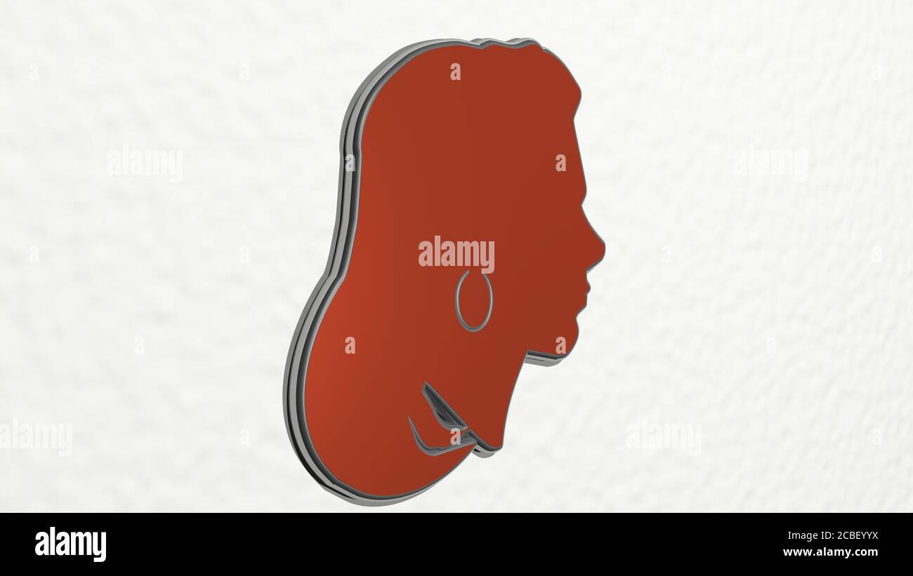 GIRL 3D drawing icon - 3D illustration for beautiful and background ...