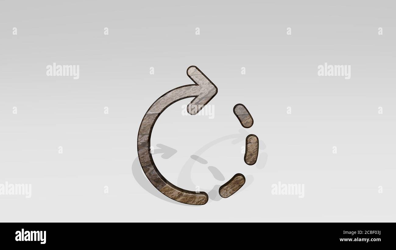 rotate forward 3D icon standing on the floor - 3D illustration for ...