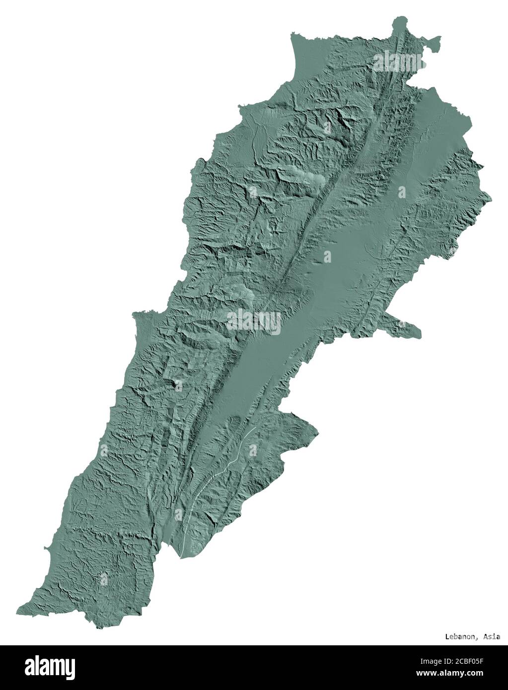 Shape of Lebanon with its capital isolated on white background. Colored ...