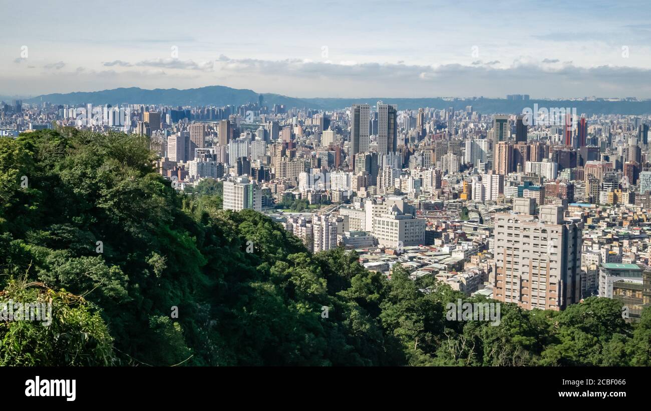 The landscape of Taipei city view from mountain in Taipei, Taiwan Stock ...