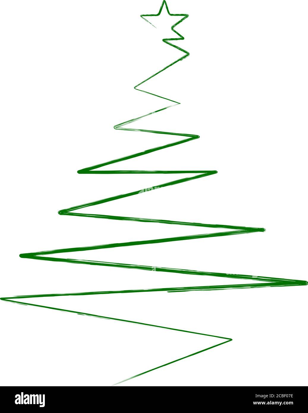 abstract christmas tree, xmas decoration, isolated on white, line art ...