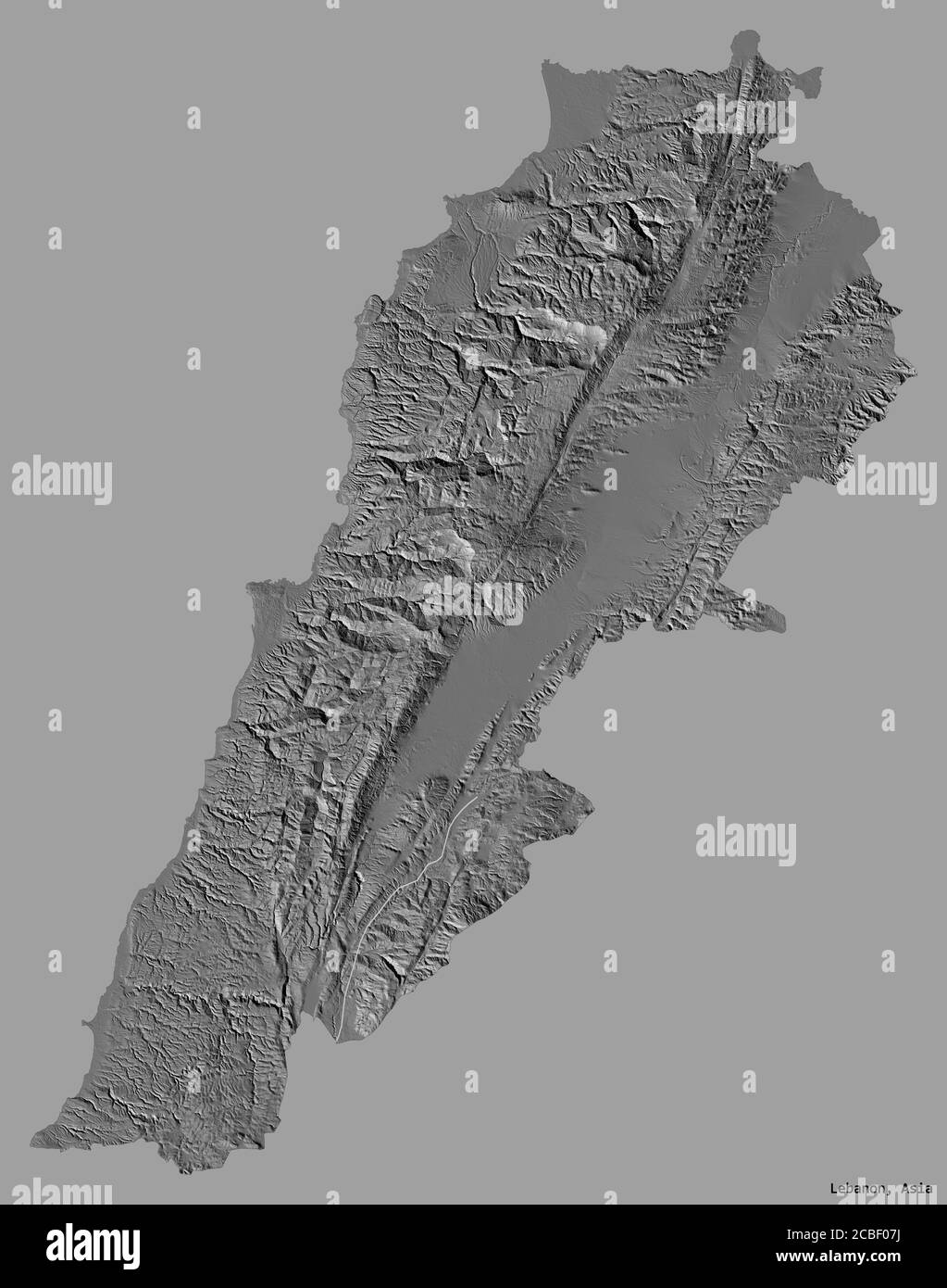 Shape of Lebanon with its capital isolated on a solid color background ...