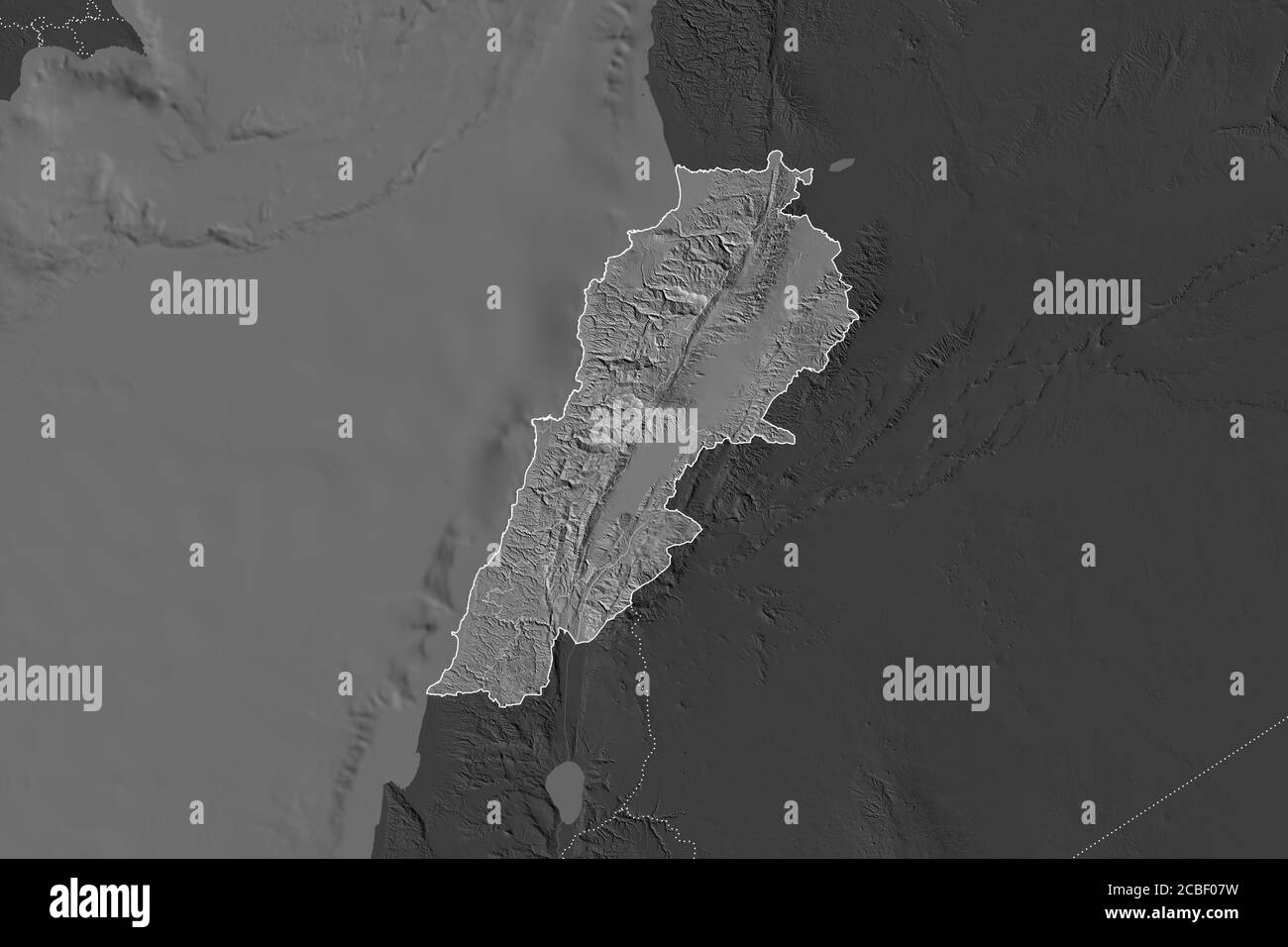 Shape of Lebanon separated by the desaturation of neighboring areas ...