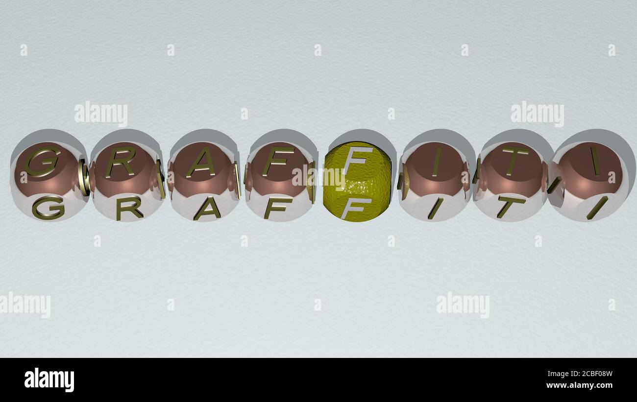 graffiti text by cubic dice letters - 3D illustration for art and ...