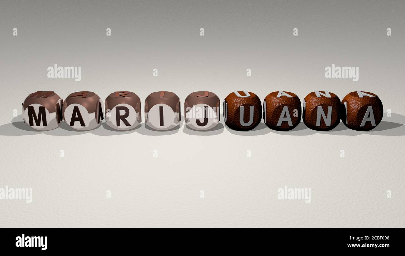 marijuana combined by dice letters and color crossing for the related ...