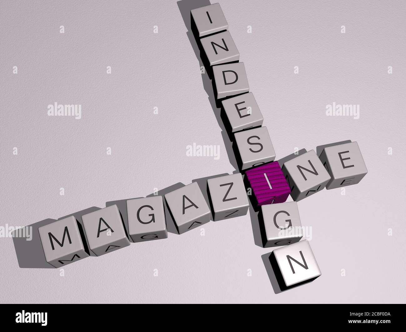 MAGAZINE INDESIGN crossword by cubic dice letters - 3D illustration for ...