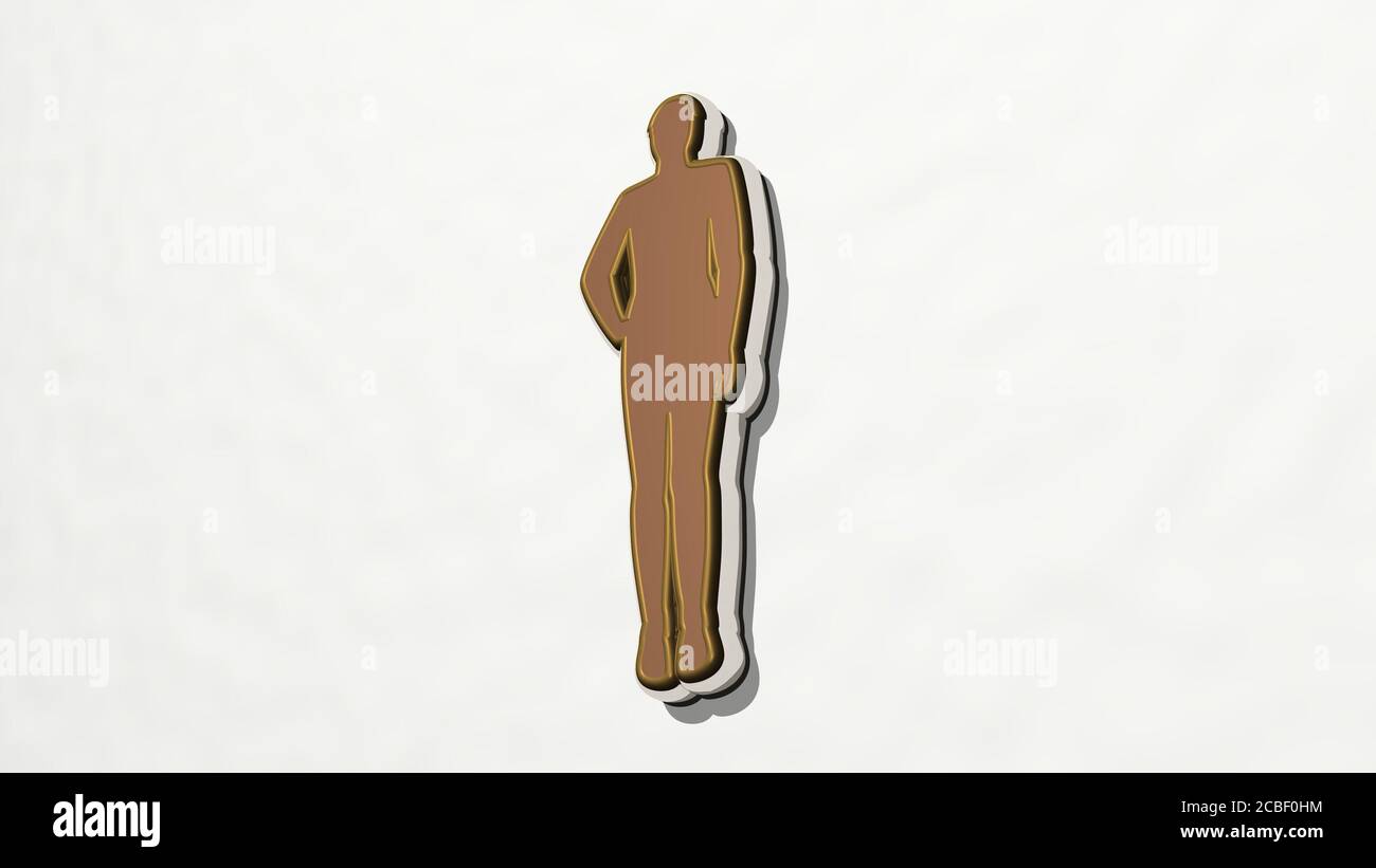 MAN 3D drawing icon - 3D illustration Stock Photo - Alamy